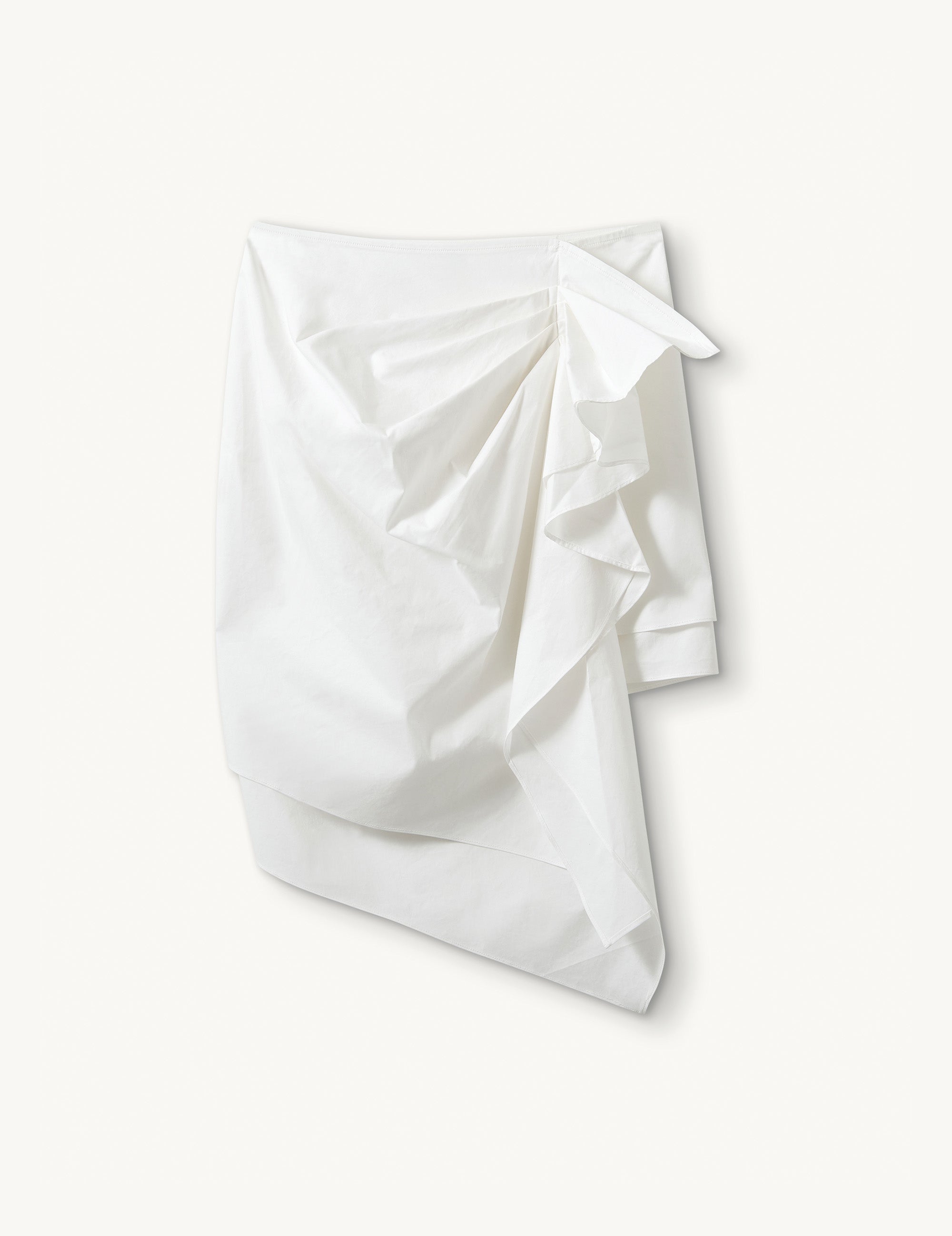 Cyprus Side Drape Skirt White