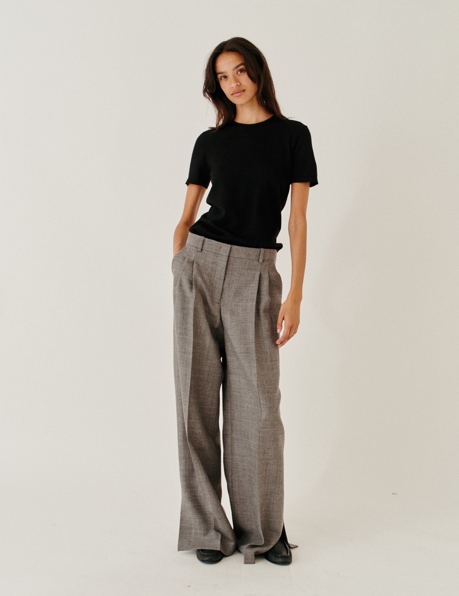 Bergen Knit Tee Black