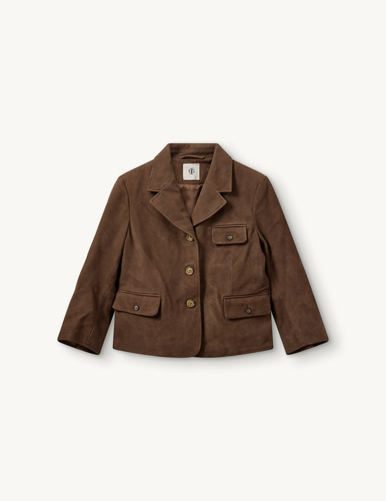 Suede Fitted Jacket Acorn